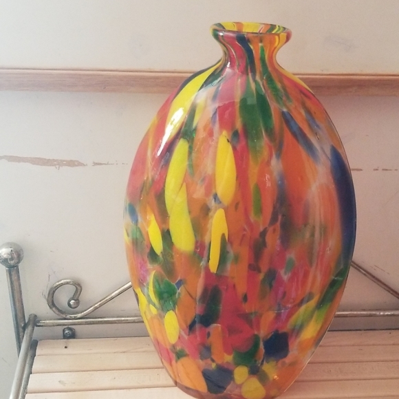 Other | Glass Vase Multi Colored | Poshmark
